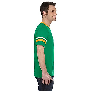 Augusta Sportswear Men's Medium Sleeve Stripe Jersey, Kelly/Gold/White