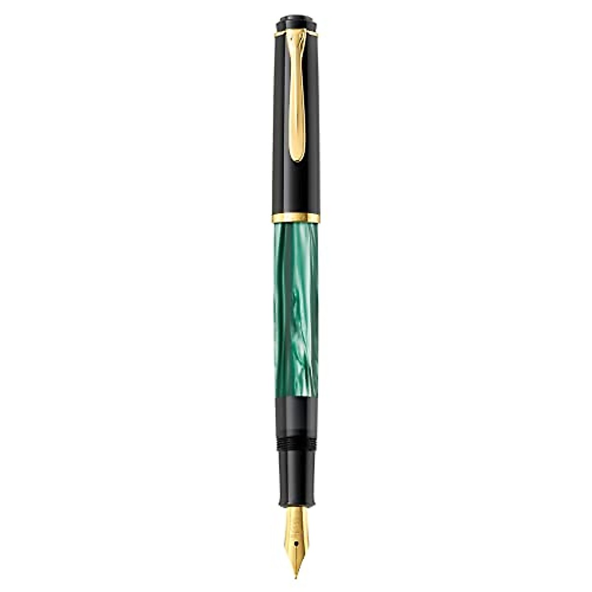 Pelikan Souverän M200 Fountain Pen, Medium Nib, Green Marble, 1 Each (994103)