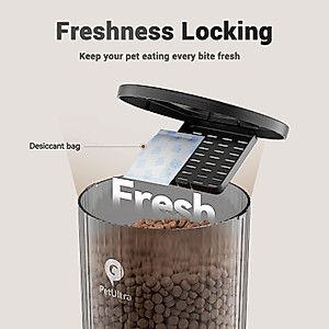 PETULTRA Automatic Cat Feeder 2 Cats: Dual Cat Feeder Automatic- Timed Auto Feeder 16 Cups/4L Cat Food Dispenser& Dual Power Auto Pet Feeder for Indoor Cat&Dog with Stainless Steel Bowl