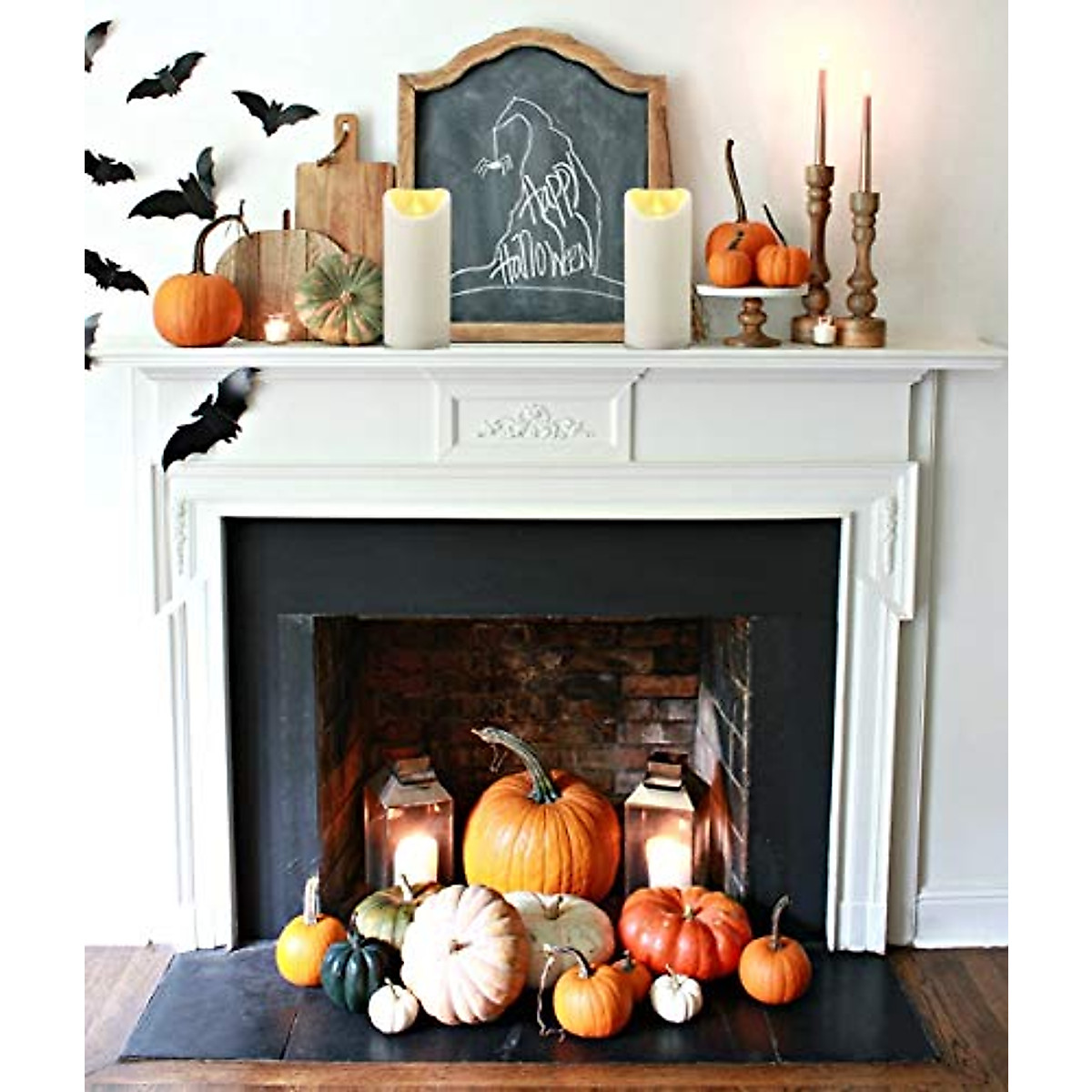 CANDLE IDEA 2 PCS 3"x7" Outdoor Waterproof Flameless LED Pillar Candles with Remote Timer, Battery Operated Electric Flickering Plastic Fake Candle for Halloween Christmas Lantern Decorations (Ivory)