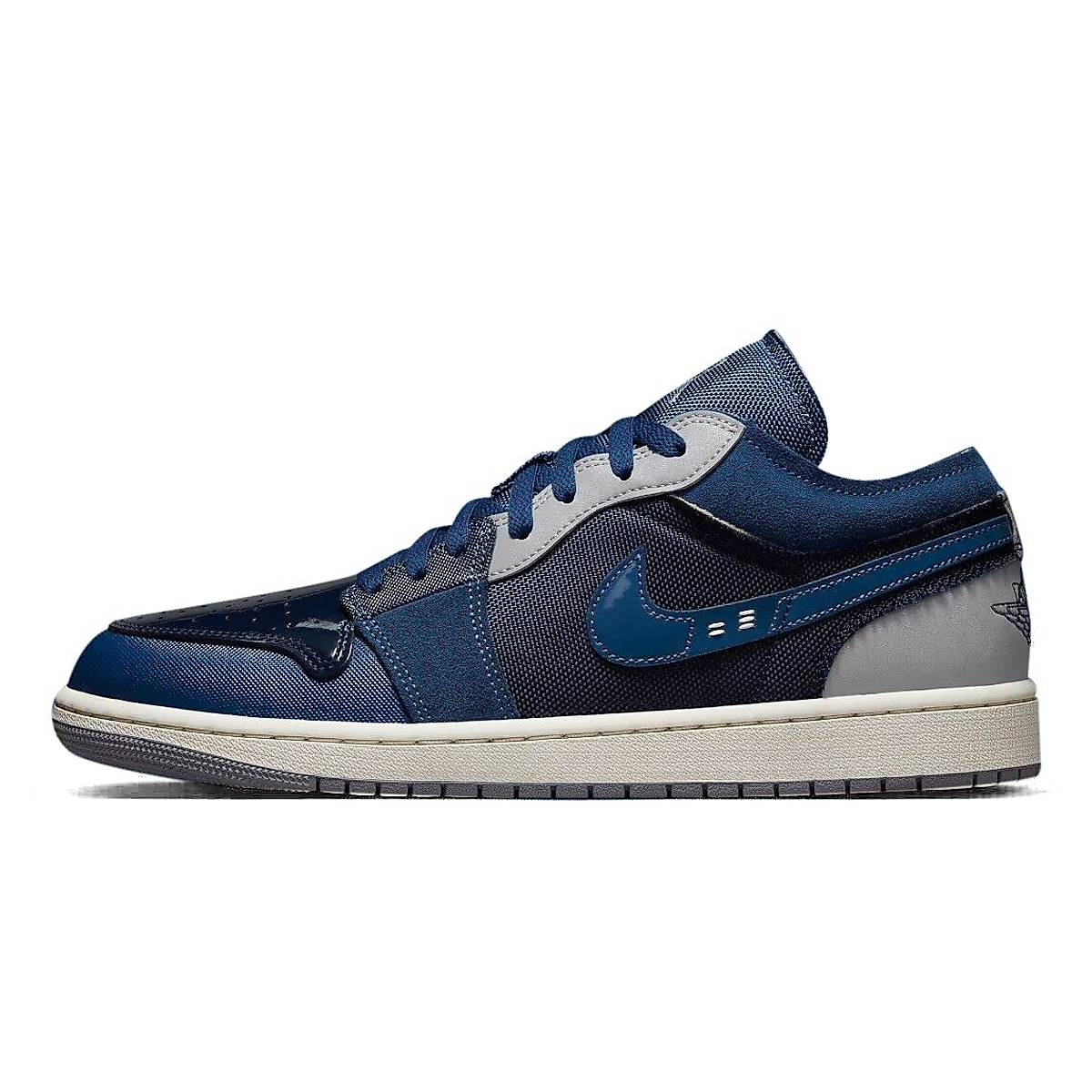 Nike Men's Air Jordan 1 Low Craft Shoes, Obsidian/French Blue/Sail/Ashe, 9