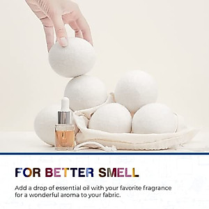 Quality Wool Dryer Balls - 6 XL Pack - 1000+ Loads - Pure Organic Wool -Reusable Natural Fabric Softener Perfect with Essential Oils, Reduce Clothing Static and Wrinkles