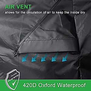 G2CAMP Oversize Larger Tractor Riding Lawn Mower Cover and Zero-Turn 79.92"L x 50"W x 53.93"H with Waterproof - Black