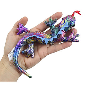 Set of 3 - Lizard Sand Filled Animal Toy - Heavy Weighted Sandbag Animal Plush Bean Bag Toss - Shimmering Glitter Gecko Sensory, Stress, Fidget Toy ADHD Special Needs Soothing