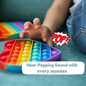 Lyft Livin Teethers Push Pop SiliconeToys for Babies Toddlers |Adults| Relief Sensory Poppers Fidget Helps Improve Motor Skill Memory & Autism for Preschool Crawling Baby Kids - Rainbow Circle
