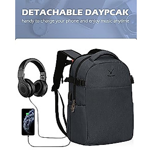 Hynes Eagle 2 in 1 Travel Backpack 22 inches Carry on Luggage 63L Rolling Backpack for Men Women with Packing Cubes 3PCS Set