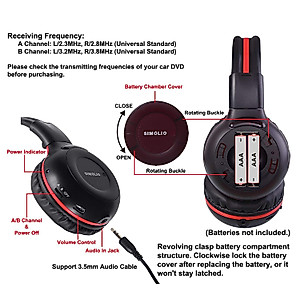 SIMOLIO Wireless IR Headphones for Car DVD and Bluetooth Headphones for Kids, Infrared Headphones Compatible with Honda Odyssey & uConnect VES & Dodge Grand Caravan & Chevy Suburban 2006-2022