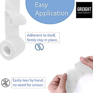 Self Adhesive Bandage Wrap 2 Inch x 5 Yards - Breathable Athletic Cohesive Bandage for Sports Injury, Ankle, Knee and Wrist Sprains (Pack of 6, Neon Rainbow)