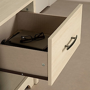 South Shore Fusion 1-Drawer Nightstand-End Table with Storage, Bleached Oak