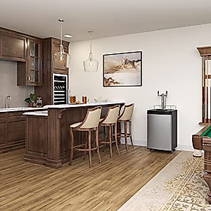 EdgeStar KC2000SSTWIN Full Size Stainless Steel Dual Tap Kegerator & Draft Beer Dispenser - Stainless Steel