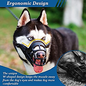 Dog Muzzle, Basket Muzzle Anti Biting Chewing, Sturdy Lightweight Muzzle Allows Panting Drinking, Cage Muzzle for Small Medium Large Dogs, Suitable for Grooming Trimming Training
