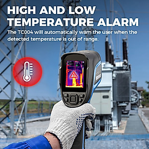 TOPDON TC004 Thermal Imaging Camera, 256 x 192 IR High Resolution 12-Hour Battery Life Handheld Infrared Camera with PC Analysis and Video Recording Supported, 16GB Micro SD Card