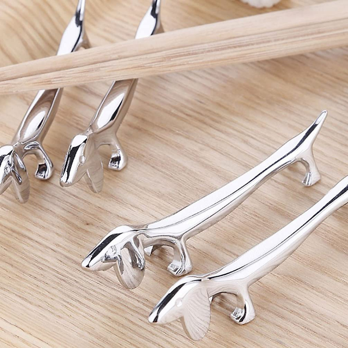 Tofficu 6pcs Puppy Chopstick Rest Japanese Chopstick Rest Dining Room Decor for Table Fondant Molds Chopstick Stand Holders Ceramic Decor Chopsticks Stand Fork Tableware Zinc Alloy Bracket