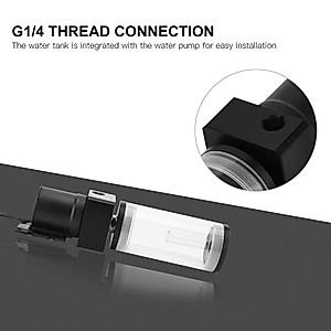 19W 12v CPU Water Cooling Pumpe Reservoir DIY Combo, 800L/H , G 1/4" Thread Port, PC Cpu Water Cooling System Heat Exchanger Tool, Transparent Acrylic Material, Easy Install(110mm)