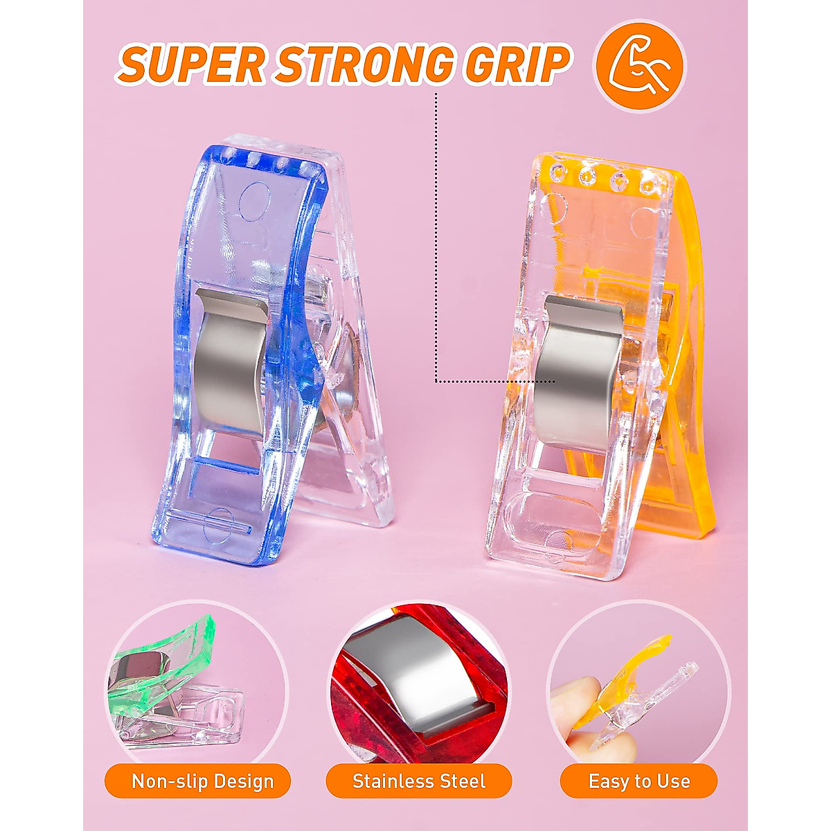 100pcs Multi-Purpose Fabric Sewing Clip，Mini Color Fabric Sewing Clips Quilting,Supply Craft Tools,Fastener Embroidery Crafts, Paper Products and Hanging Small Things,Very Durable Clip for Crafts