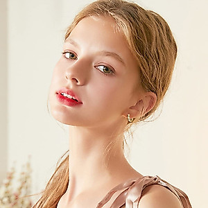 CiNily Small Gold Plated Hoop Earrings for Women Heart Cubic Zirconia Earrings Hypoallergenic Huggie Hoop Earrings for Sensitive Ear