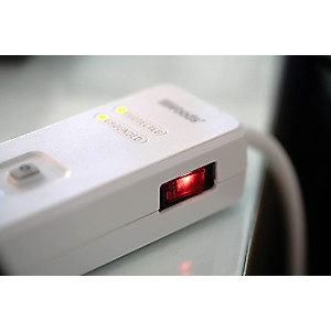 Woods 41715 Energy Saving Surge Protector Power Strip with 80 Range Remote Control Outlets 1080J of Protection 5 Foot Cord, White