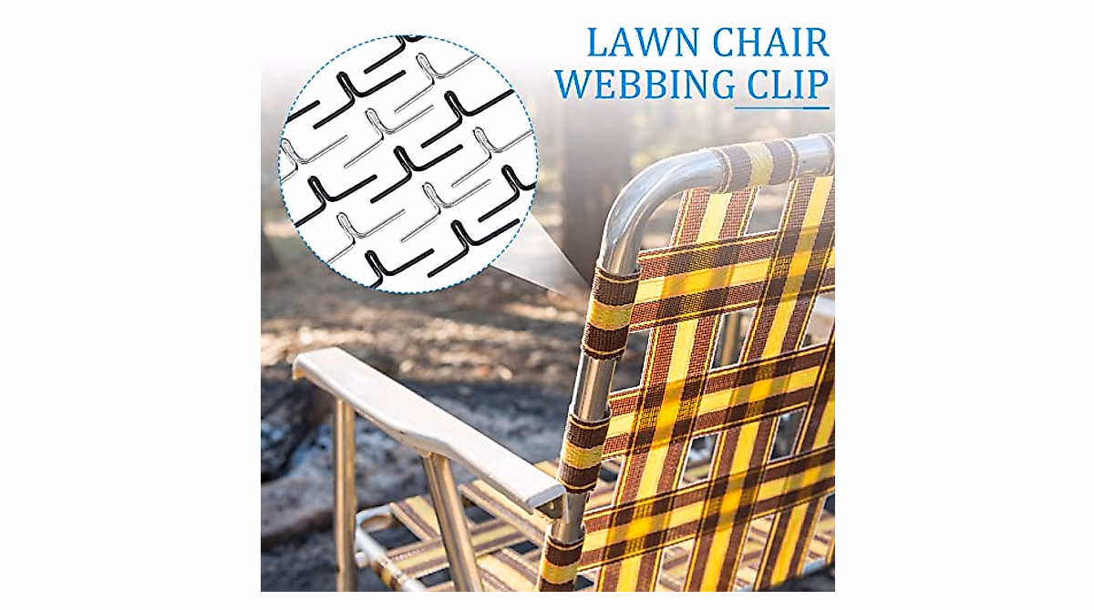 120 pcs Webbing Clips Lawn Chair Webbing Silver Black Lawn Chair ...