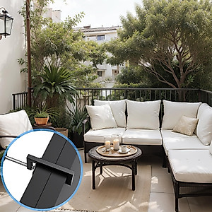 Yaocom 4 Pcs Adjustable Sectional Couch Connectors Outdoor Patio Furniture Clips Sectional Couch Clips Rattan Furniture Clamps Wicker Chair Fasteners, Connect Sectional Module Couch Patio Furniture