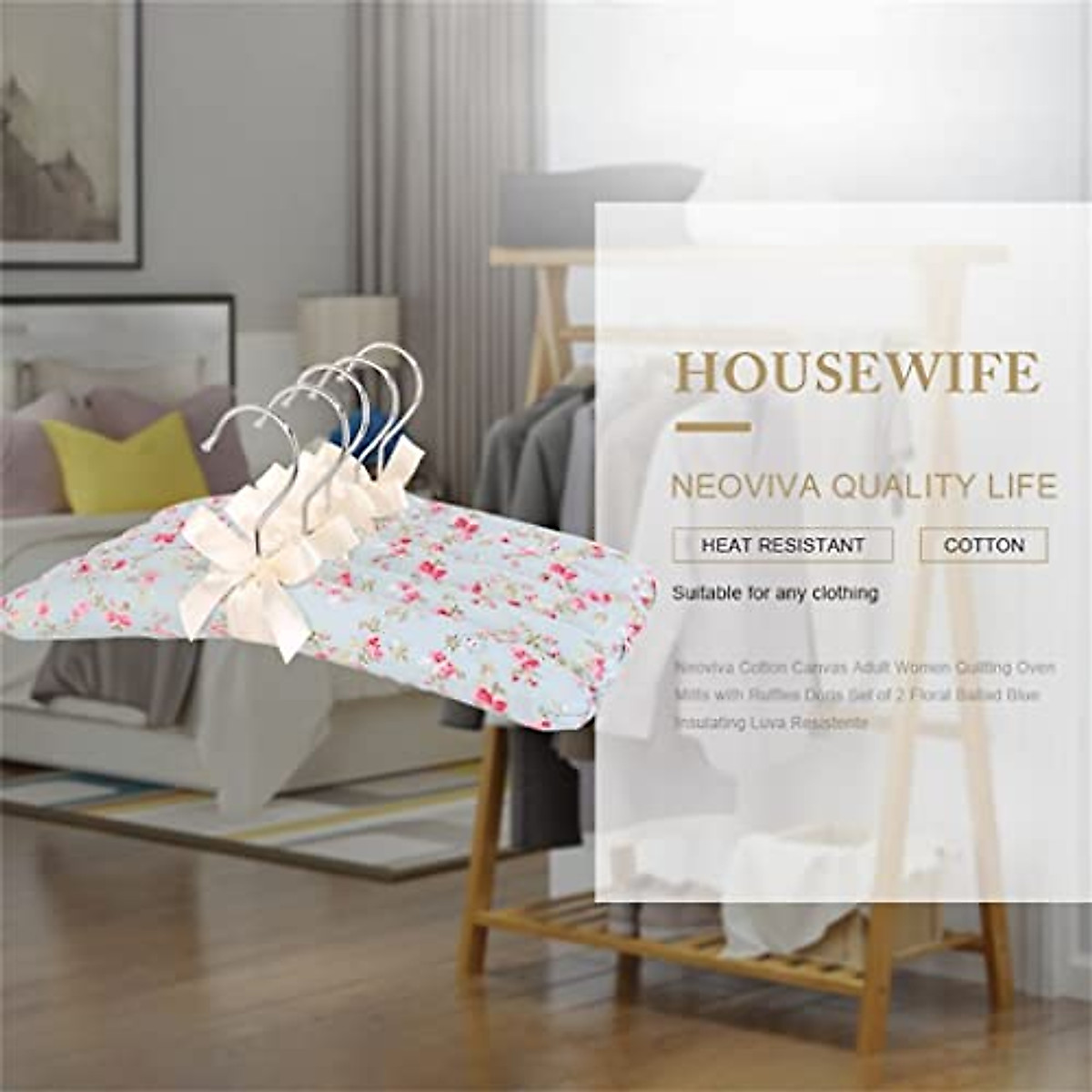 WODMB Practical 15 Inch Large Satin Padded Hangers,Silk Hangers for Wedding Dress Clothes(Black,5 Pack)