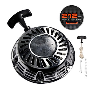 JMCHstore Brilliant Chrome Pull Start Recoil Starter Assembly for Predator 212 Coleman B200R CT200U EX 200cc Mini Bike, KT196 Go Kart Pull Cord Start Honda 6.5HP GX160 196 Hisun Engine Tao Motor