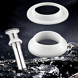Drainage Seal,Universal Basin Drain Gasket Replacement Parts,Thickened Silicone Sealing Ring for Bathroom Sink Drain Stopper，Includes Top and Bottom Washers Seals (White-2 Sets)