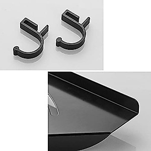 FVRTFT Shower Caddy Corner Shower Shelves Wall Mounted Shower Rack with hook Black No Drilling Self Adhesive space aluminum for bathroom-2 tier