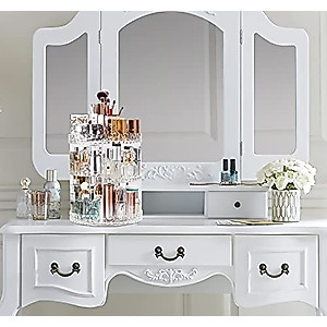 DreamGenius Makeup Organizer, 360 Degree Rotating Perfume Organizer, Adjustable Makeup organizers and storage with 8 Layers, Fits Makeup Brushes Lipsticks and Jewelry, Clear Acrylic