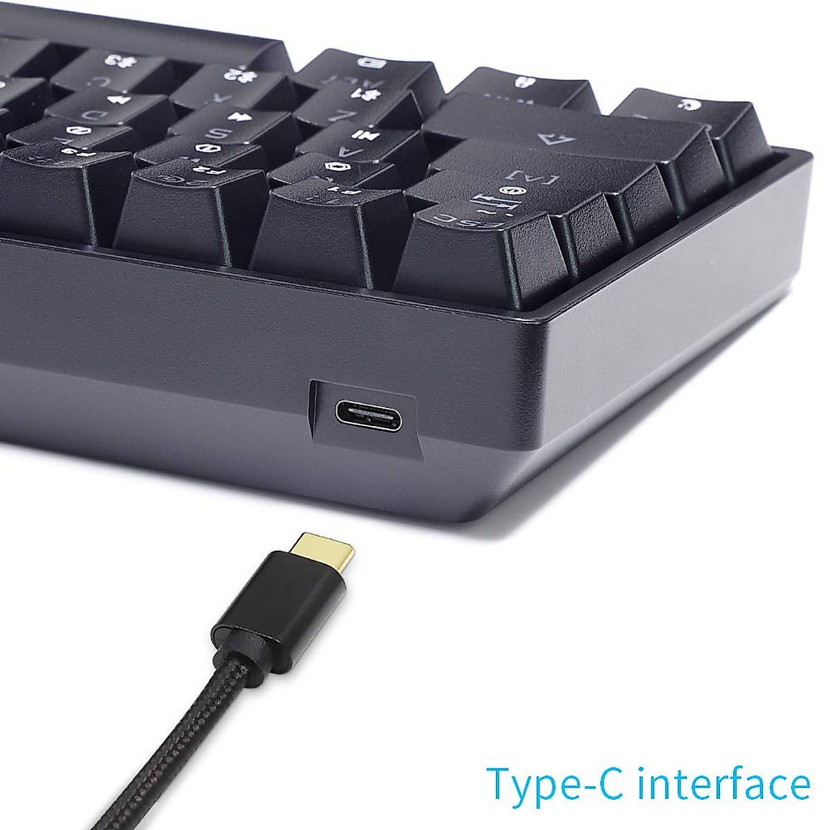 YUNZII SK64 64 Keys Hot Swappable Optical Mechanical Keyboard with ABS Shine-Through Keycaps, RGB Backlit, Programmable for Win/Mac/Gaming (Gateron Optical Blue, Black)