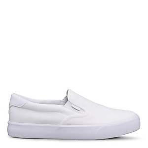 Lugz | Clipper Casual Sneakers for Men | Slip On Shoes for Men | Everyday Men Footwear, White/White, 9