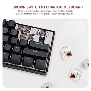 VIMUKUN 60% Mechanical Gaming Keyboard,RGB Backlit Wired Ultra-Compact Mini Keyboard, Waterproof 61 Keys Keyboard with Brown Switch for Windows Laptop/PC/Mac
