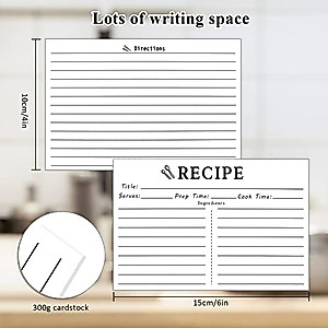 70 Count Recipe Cards, Recipe Cards 4x6 White, 4x6 Recipe Cards Double Sided, Blank Recipe Cards for Bridal Shower and Wedding