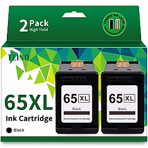TEINO Remanufactured Ink Cartridge Replacement for HP 65 65XL 65 XL for HP Envy 5055 5052 5012 5010 5020 5030 5058 DeskJet 2622 2652 3722 3755 2635 3720 3752 2655 2624 2636 3730 3721 (Black, 2 Pack)