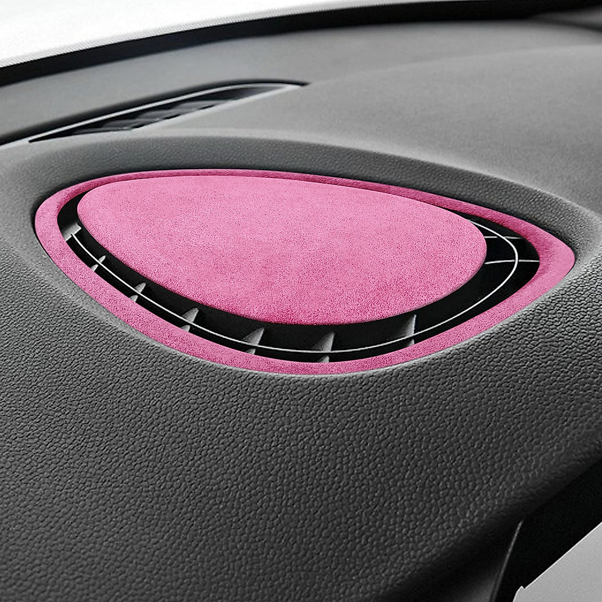 Toworldit Alcantara Dashboard Air Conditions Outlet Vent Decoration Trim Cover Compatible with BMW Mini Cooper F54 F55 F56 F57 2014-2020 (Pink)