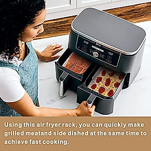Air Fryer Rack for Ninja Foodi Dual XL Air Fryer, CODOGOY Multi-Layer Air Fryer Accessories Dehydrator Rack Compatible with Ninja Double Air Fryer Ninja Foodi DZ401 Ninja Dual Zone XL Air Fryer