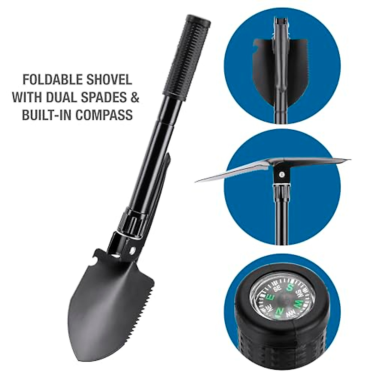 Barska Winbest Sharp-200 Professional Metal Detector Field Kit with Submergible Search Coil, Heanphone, Folding Shovel with Compass, Carrying Case