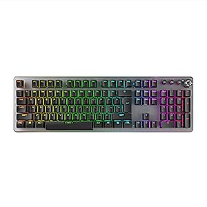 NBSXR -Manipulator keyboard with full keys without punching, metal panel, high-low key layout, 104-key dustproof USB interface, rainbow gaming keyboard,Green