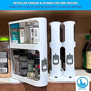 Little Venice Spice Rack - Bathroom Organizer | Kitchen Organizer | Medicine Cabinet Organizer | Pantry Storage Rack and Makeup Storage! | Vertical Spice Rack Organizer, White 1 each per pack