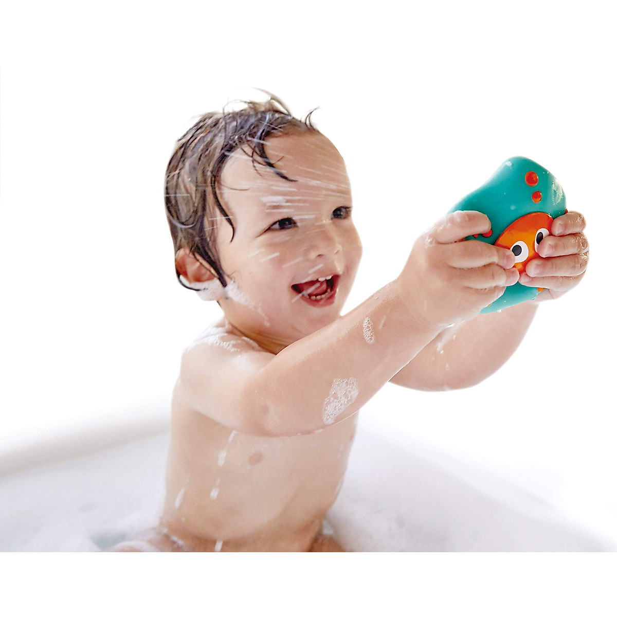Hape Ocean Floor Squirters | Colorful Baby & Toddler Bath Toys, Colorful Baby & Toddler Bath Toys, Silicone and Non-Toxic Set, Water Spouting and Suction, Octopus & Starfish