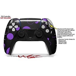 WraptorSkinz Skin Wrap compatible with Sony PS5 DualSense Controller Lots of Dots Purple on Black (CONTROLLER NOT INCLUDED)