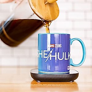 Uncanny Brands Marvel She Hulk Mug Warmer with Mug – Keeps Your Favorite Beverage Warm - Auto Shut On/Off