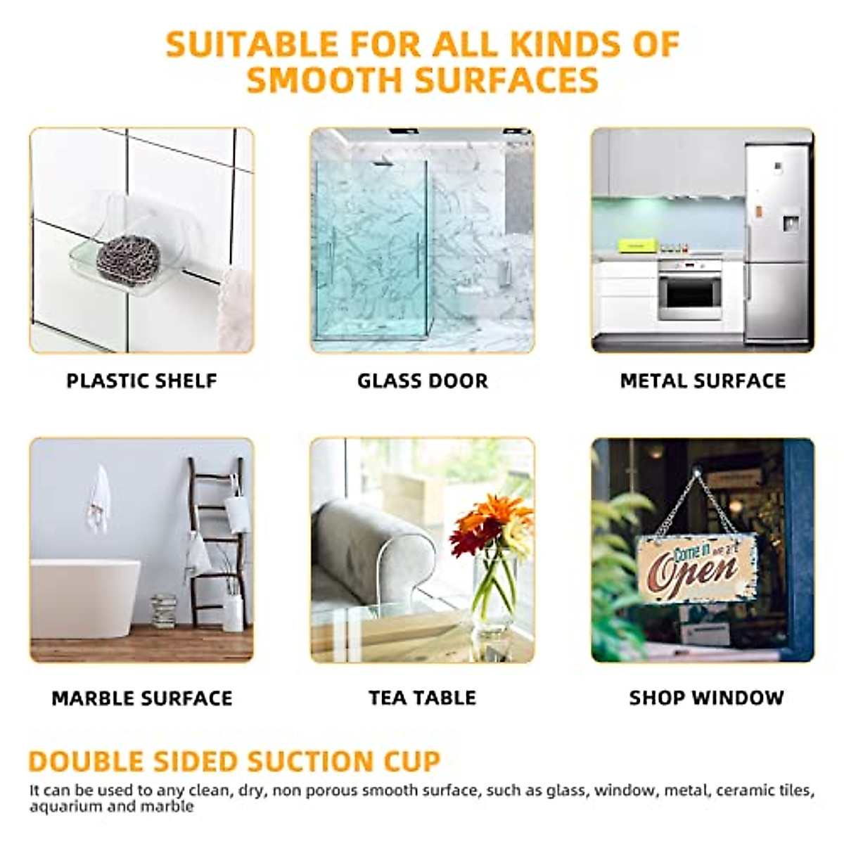 Housoutil 12PCS Double Sided Suction Cups, 10 * 20mm Glass Table Top Bumpers, Glass Table Top Spacers Without Hooks, Window Hanger Suction Cup for Keep The Glass Table Top from Sliding (Transparent)