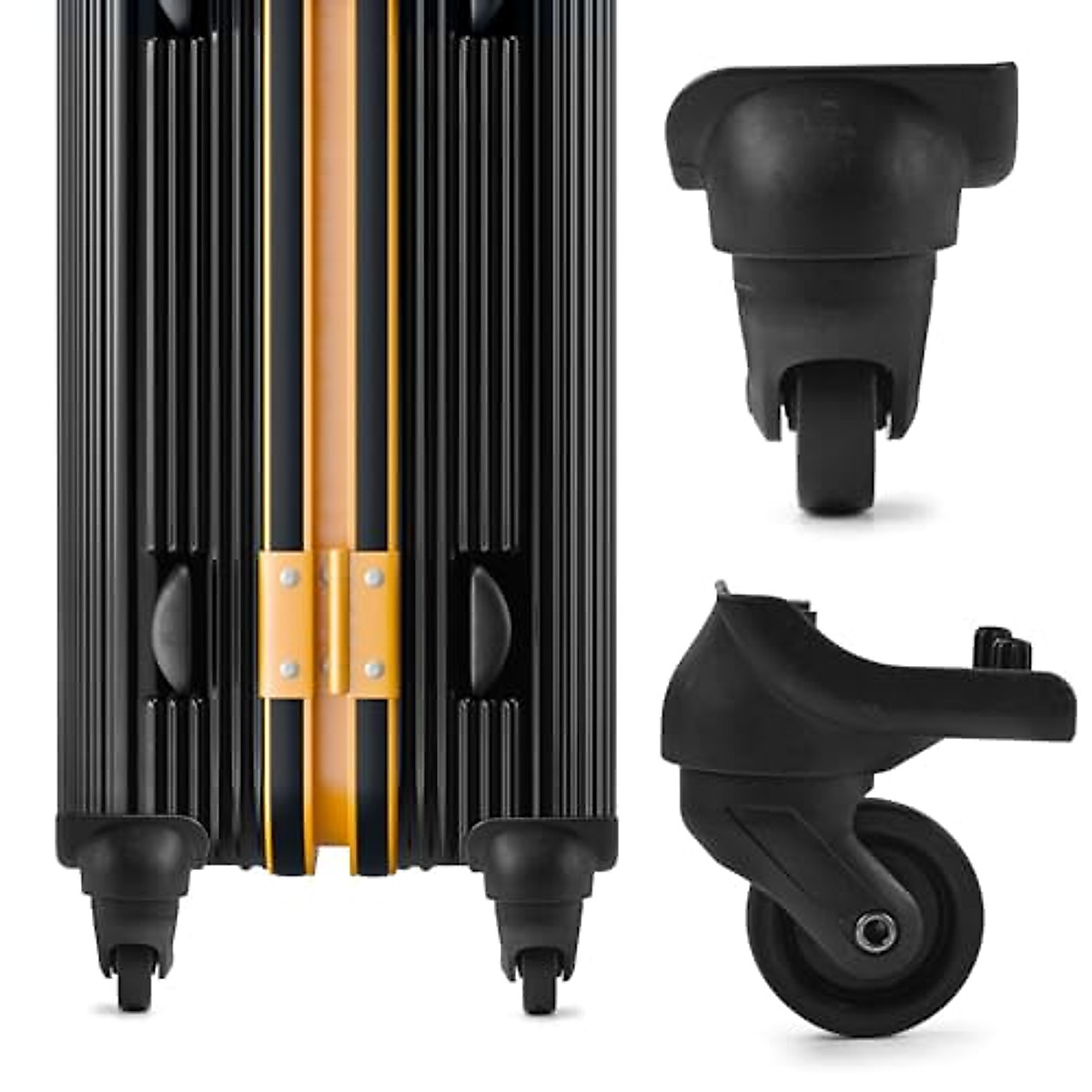 2-Pcs Luggage Wheel Replacement, Suitcase Spinner Black Sturdy Mute Wheels Kit for DIY Repair, Spinner Casters Plastic 360 Degree Rotation