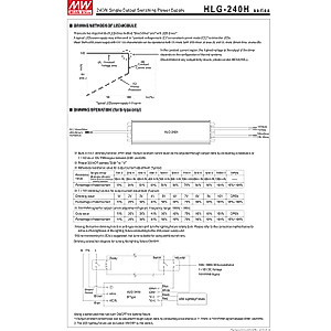 MW Mean Well HLG-240H-54A 54V 4.45A 240W Single Output LED Switching Power Supply