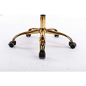 Velvet Swivel Shell Chair on Wheels,Modern Leisure Arm Chair with 360 Degrees and Adjustable Lift Heigh,Accent Home Office Chair with Golden Metal Base for Living Room,Study (Light Pink + Metal)