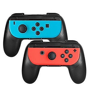 Accessories Kit for Nintendo Switch Games Starter, 2x Steering Wheel, 2x Grip Kit, 1x Travel Carry Case(5 in 1 Black)