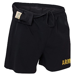 Rothco Army Physical Training Shorts, Black/Gold, S