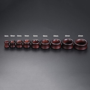 ZS Vintage Natural Brown Black Wood Organic Ear Tunnel Plugs Stretcher Gauges for Men and Women (Brown,1"(25mm))