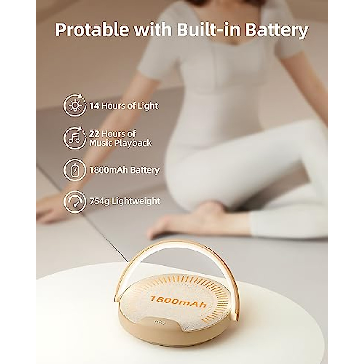 EZVALO Mothers Day Gifts for Her, Bedside Lamp with Wireless Charger, 4 in 1 Dimmable LED Night Light, Nightstand Touch Lamp, Portable Bluetooth Speaker, Birthday Gifts for Women, Men, Mom