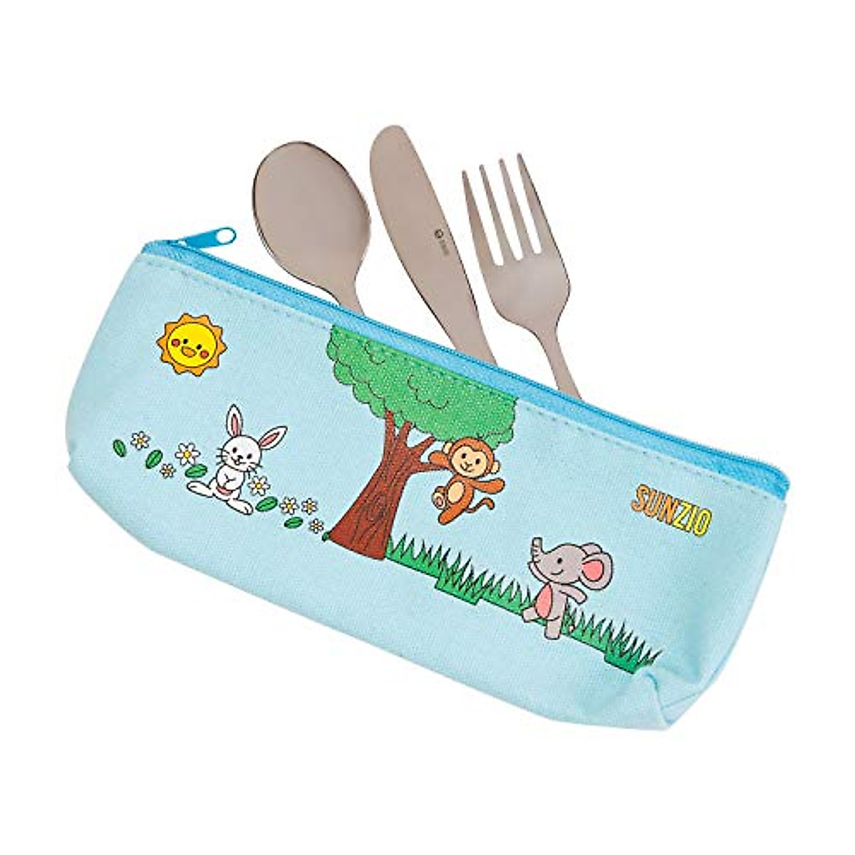 SunZio 18/10 Stainless Steel Kids Silverware Set | 12 Piece Child and Toddler Safe Flatware | Children Utensils Metal Cutlery Set with 4 Small Knives, 4 Forks, 4 Spoons